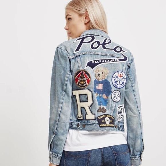 Polo Ralph Lauren | Jackets & Coats | Polo Ralph Lauren Bear Capsule Patches Distressed Denim ...